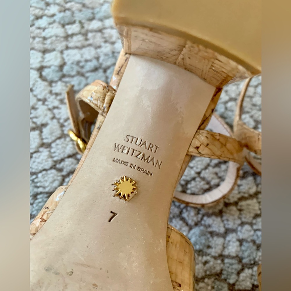 Stuart Weitzman Analeigh Easy Cork Ankle-Strap Sandal… - Gem